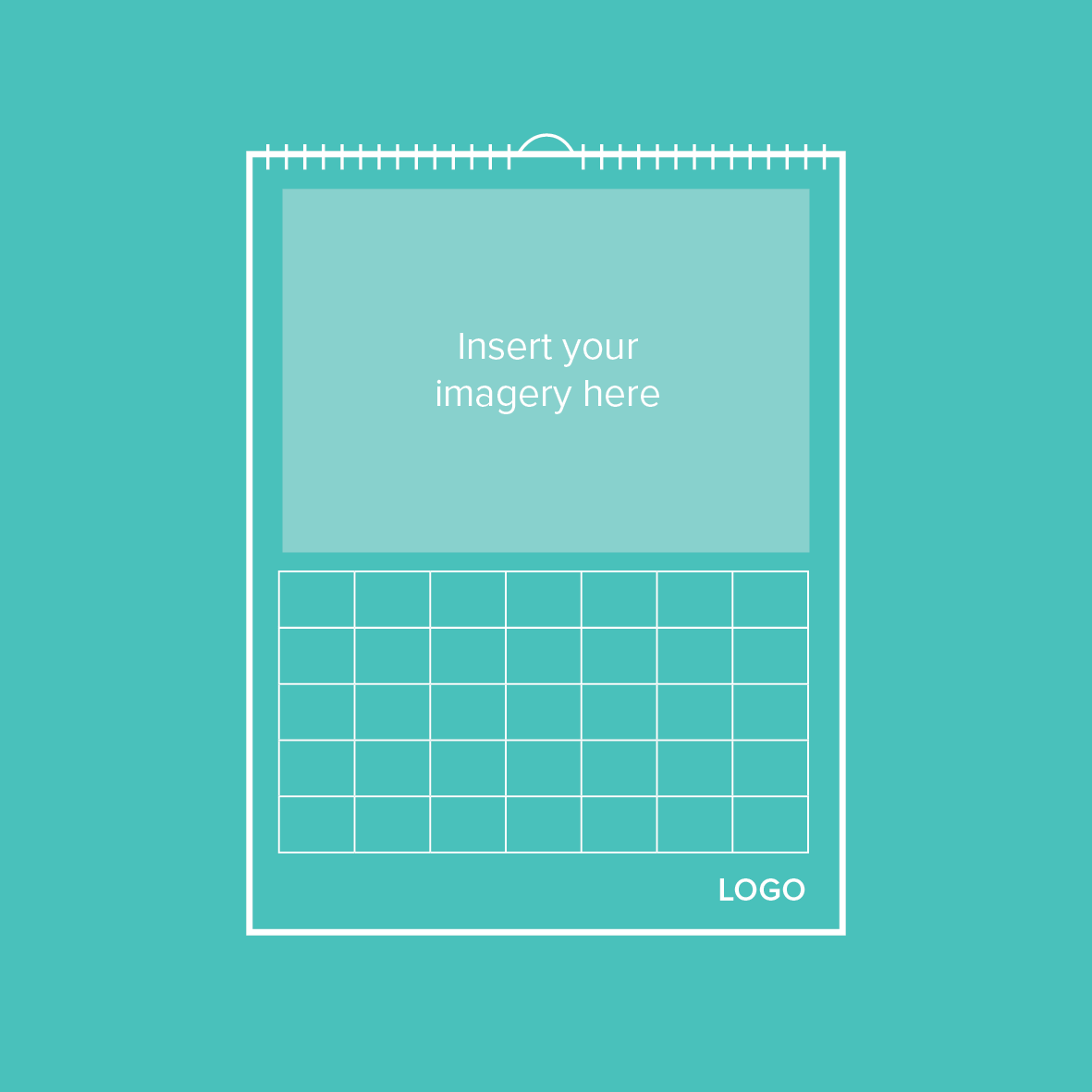 A3 Wire Bound Calendar - Kale Print