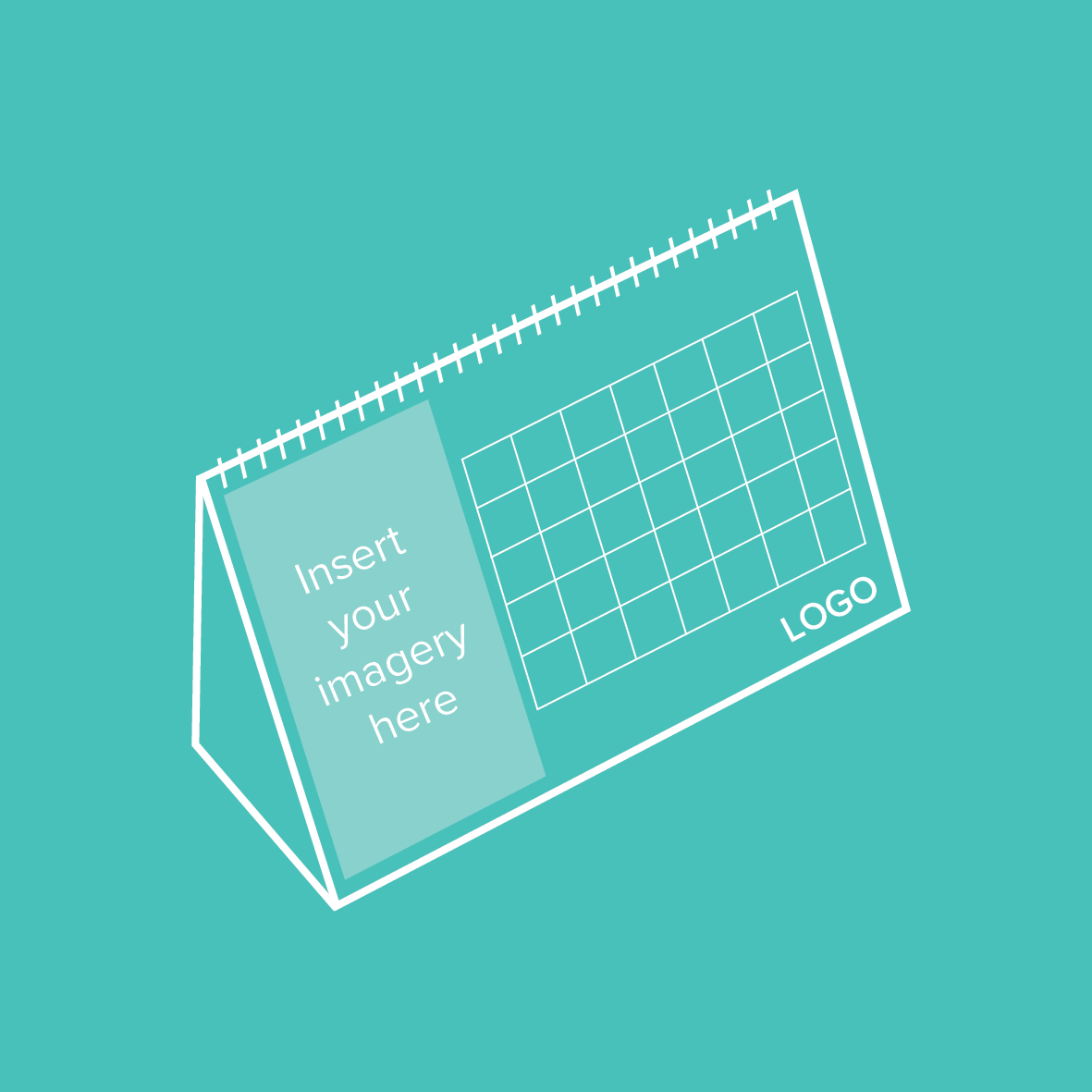 Desktop Tent Calendar - Kale Print