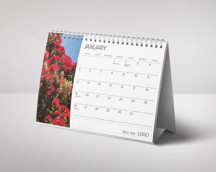 A3 Wire Bound Calendar - Kale Print